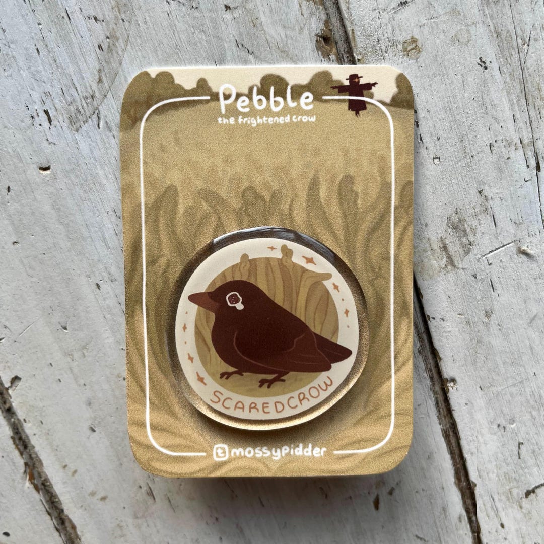 Frightened Crow - Pebble - Etsy