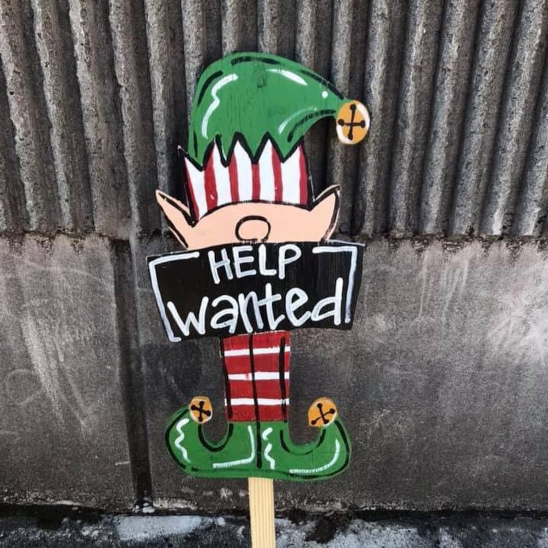 Elf Sign Elf Yard Art Christmas Sign Christmas Yard Sign - Etsy