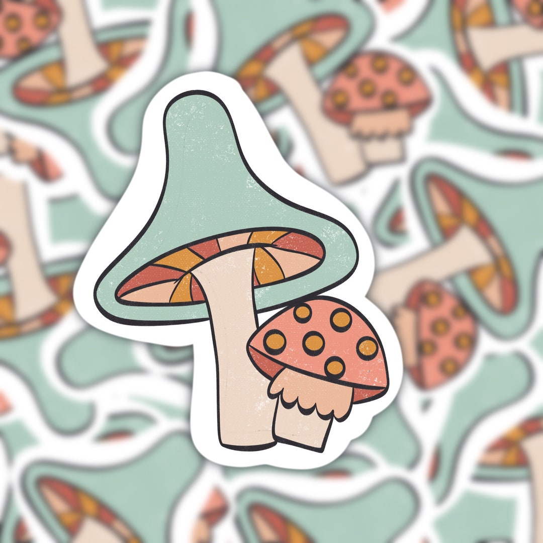 Mushroom Sticker, Mushroom Decal, Groovy Sticker, Groovy Decal ...