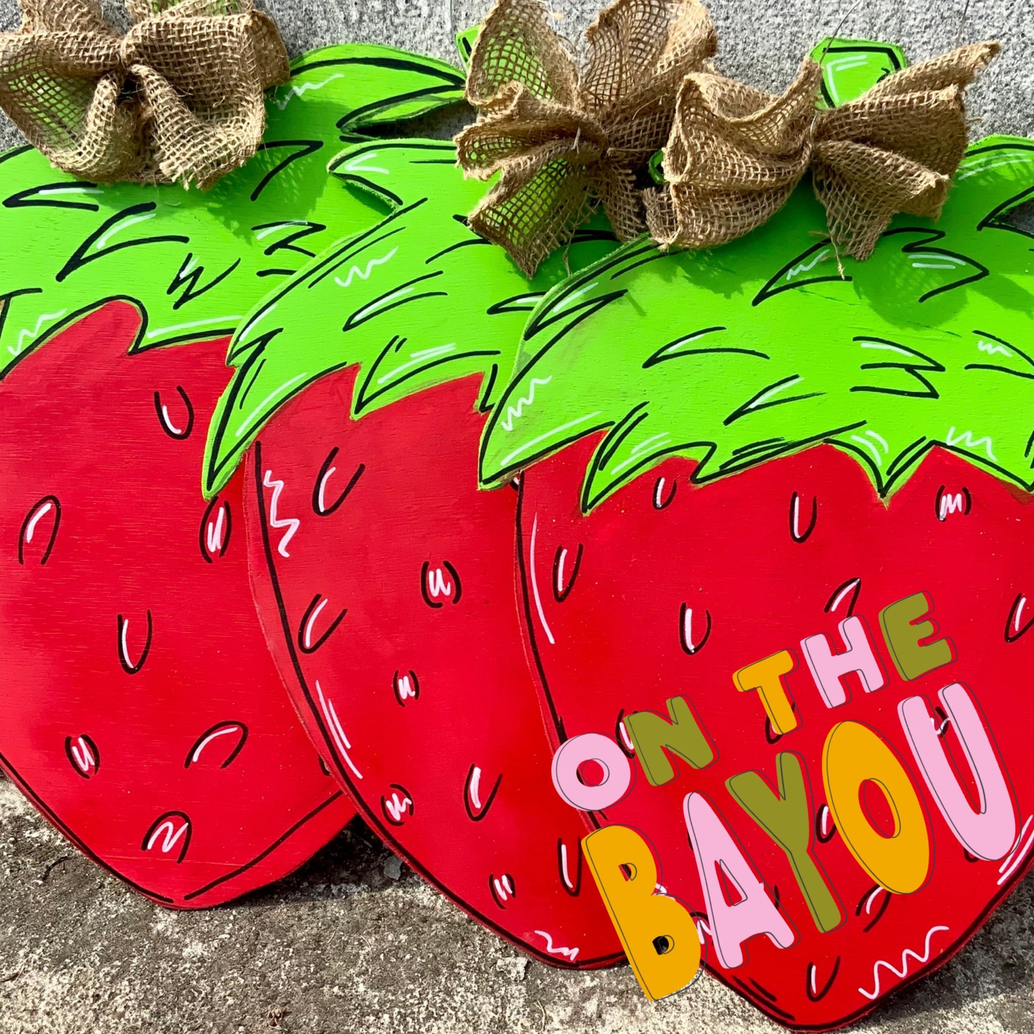 Strawberry Door Hanger. Strawberry Sign, Strawberry Decor, Wooden ...