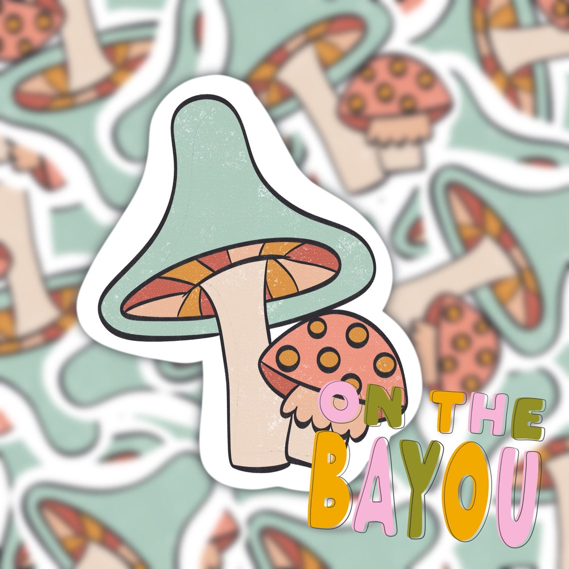 Mushroom Sticker, Mushroom Decal, Groovy Sticker, Groovy Decal ...