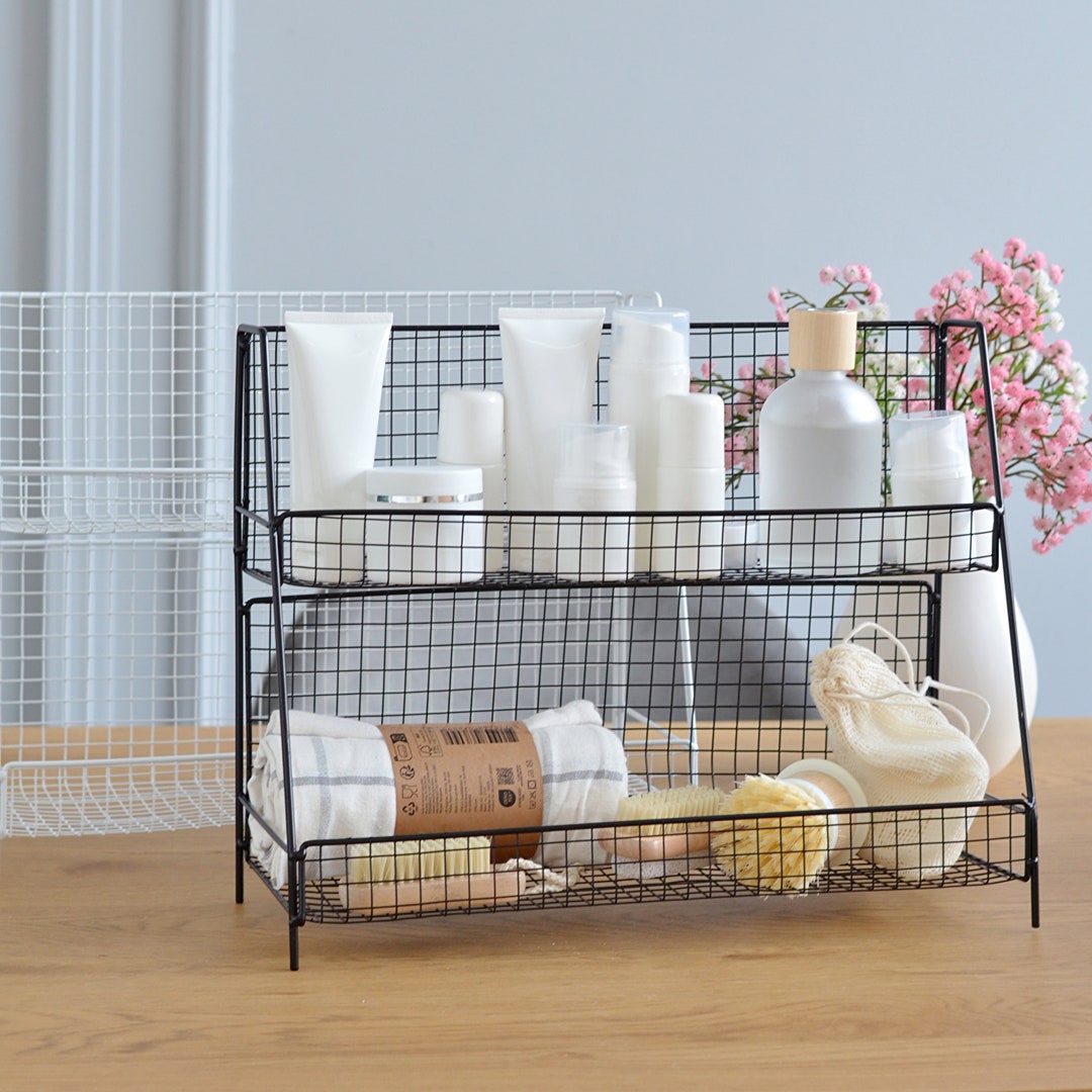 Bathroom 2 Tier Storage Shelf Toilet Organizer Rack Shower Tools ...