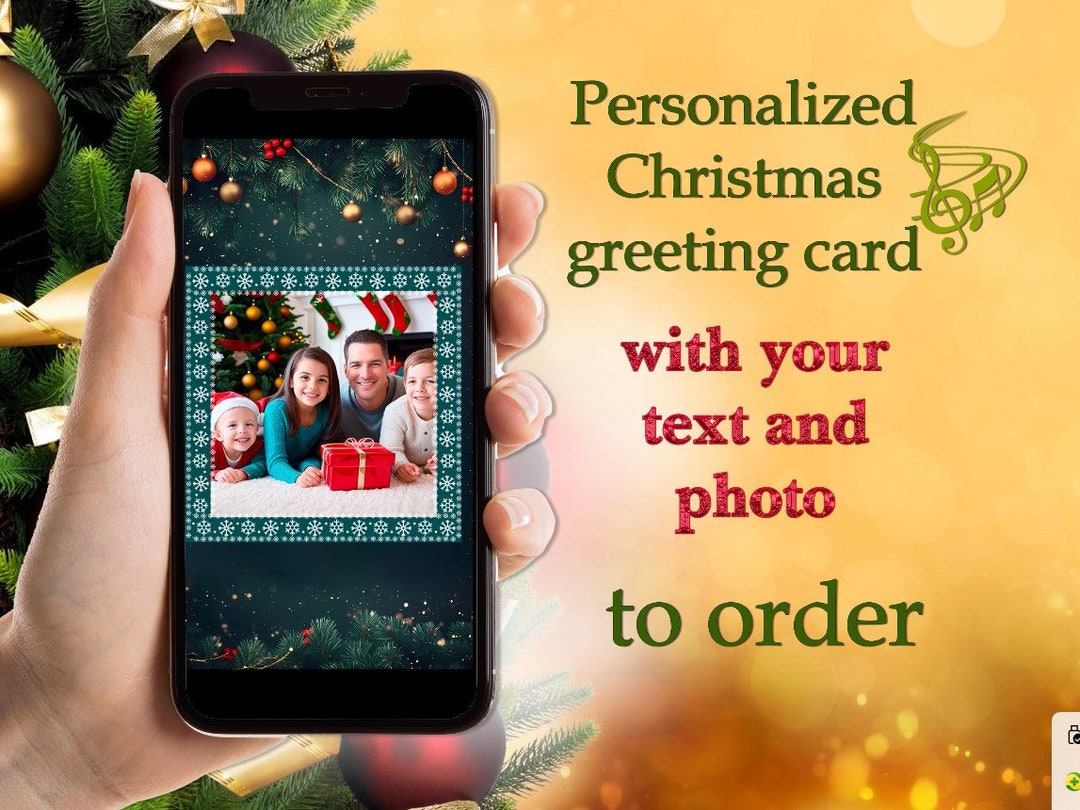Personalized Digital Christmas Card With Photo and Wishes, Christmas ...