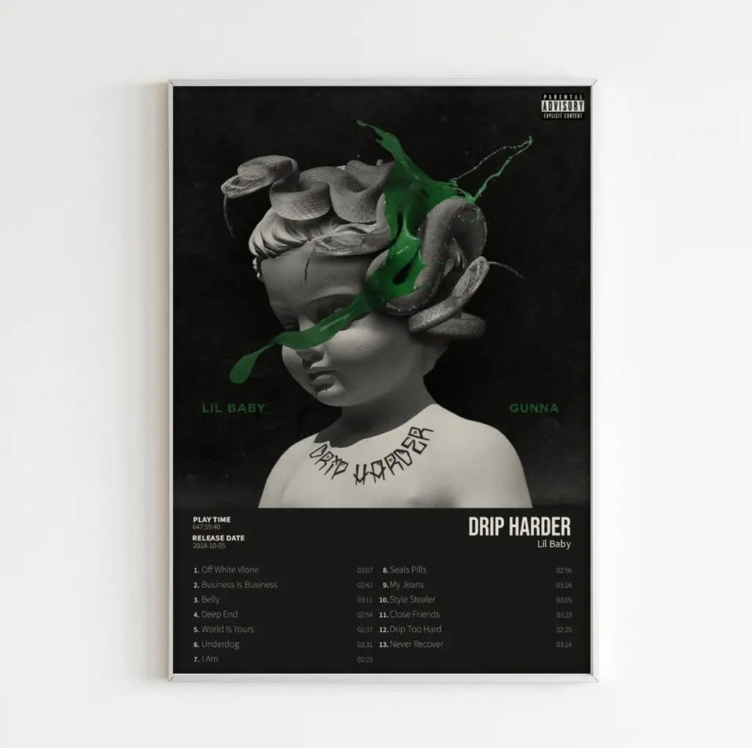 Lil Baby Rap Album Cover Poster Drip Harder/its Only Me/my - Etsy
