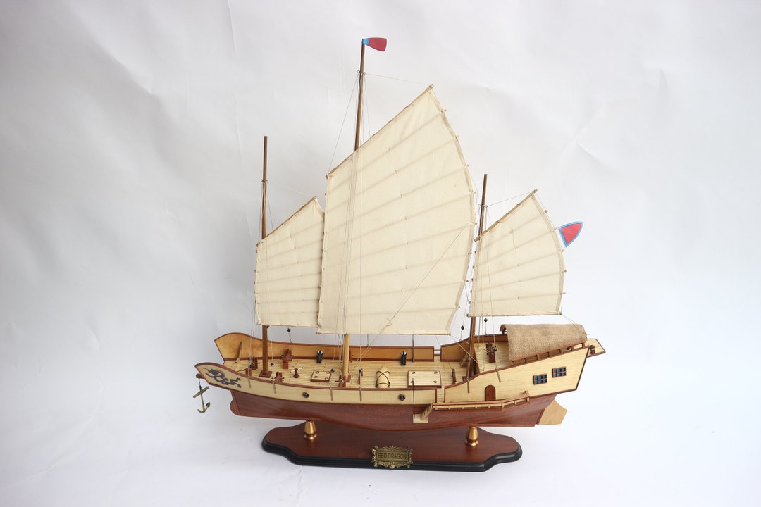Chinese Red Dragon Ship Model, Handmade Ship Model, Wooden Art - Etsy