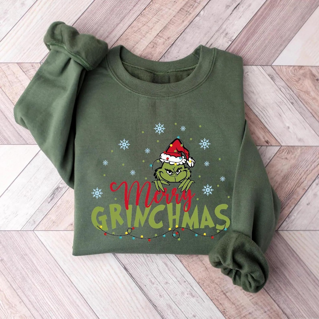 Merry Grinchmas Sweatshirt, Grinch Lover Christmas Shirt, Family Grinch ...