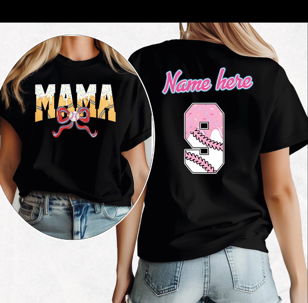 Custom Baseball Drip Mama Shirt, Personalized Ice Cream Drip Tee, Team ...