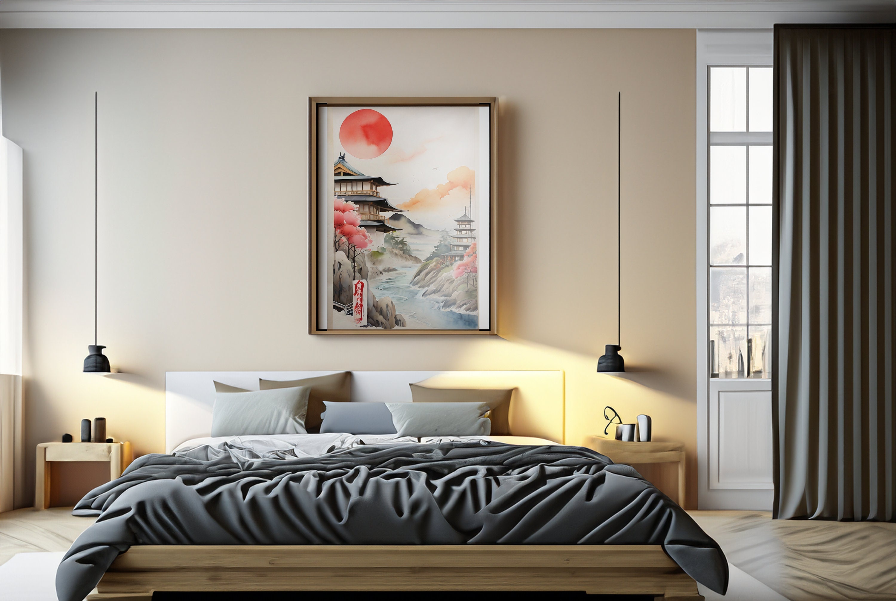 Japanese Landscape Art Print: Traditional Asian Wall Art (digital ...