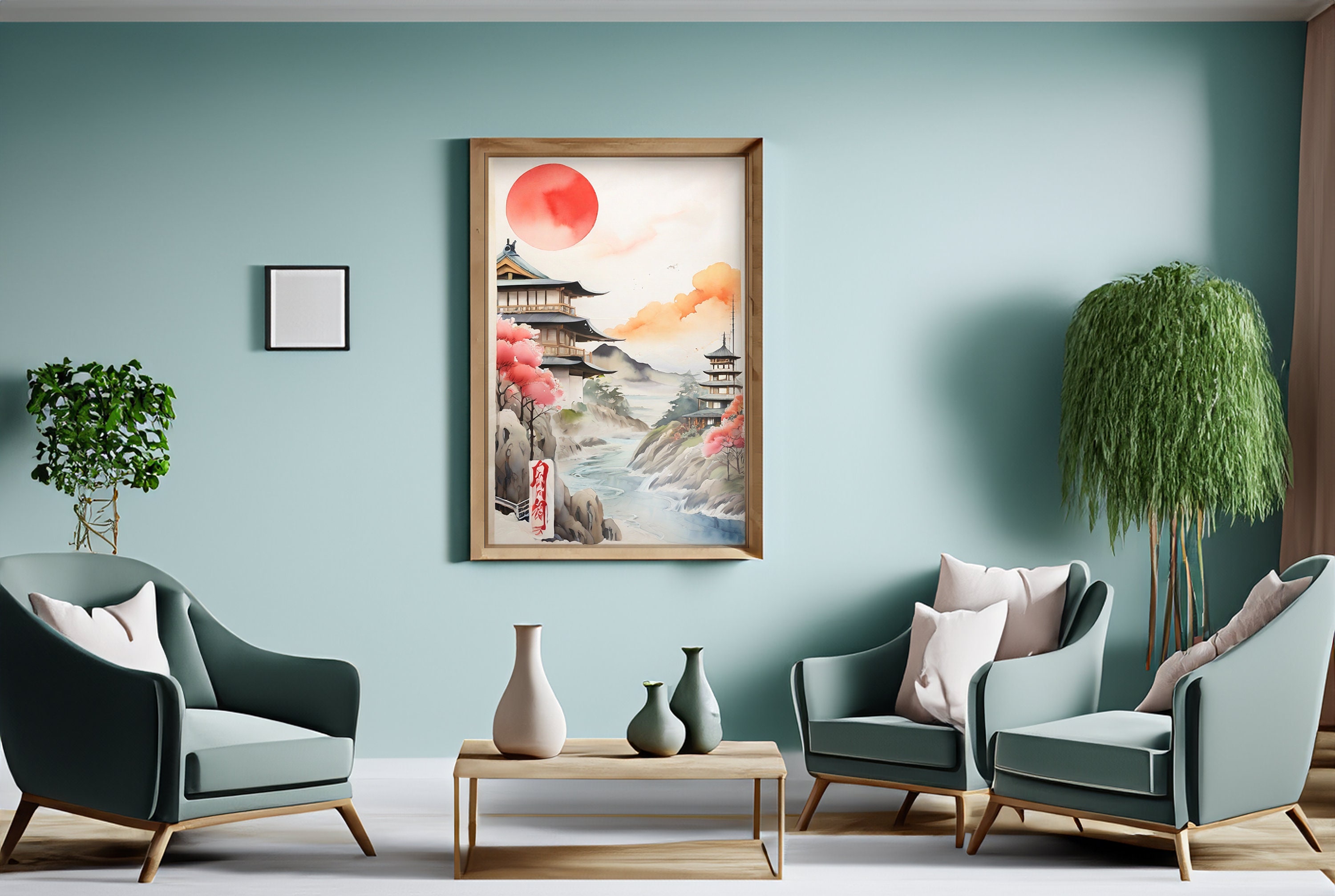 Japanese Nature Wall Art Japandi Wall Art Japanese Traditional Fine Art ...