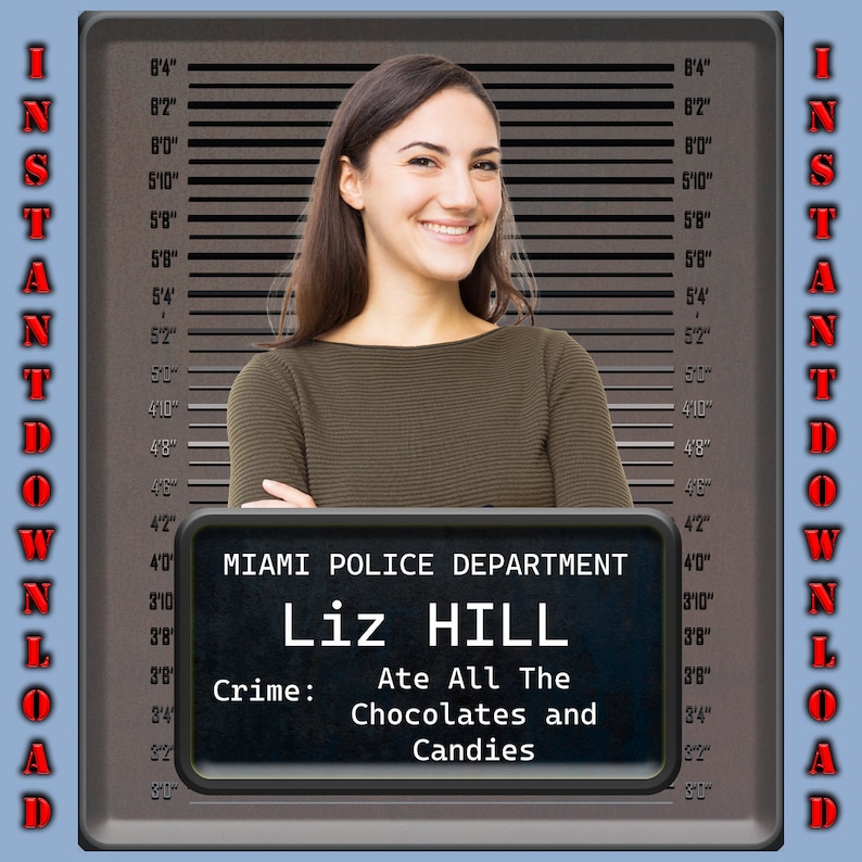 Mugshot Backdrop and Mugshot Sign,image & Text Personalized ...