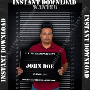 DIY Mugshot Sign, Black and White Mugshot Template, Unlimited Personal ...