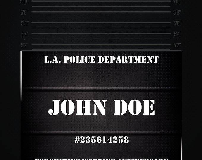 Mugshot Jail Signs, Party Props for Birthday, Retirement, Bachlorette ...