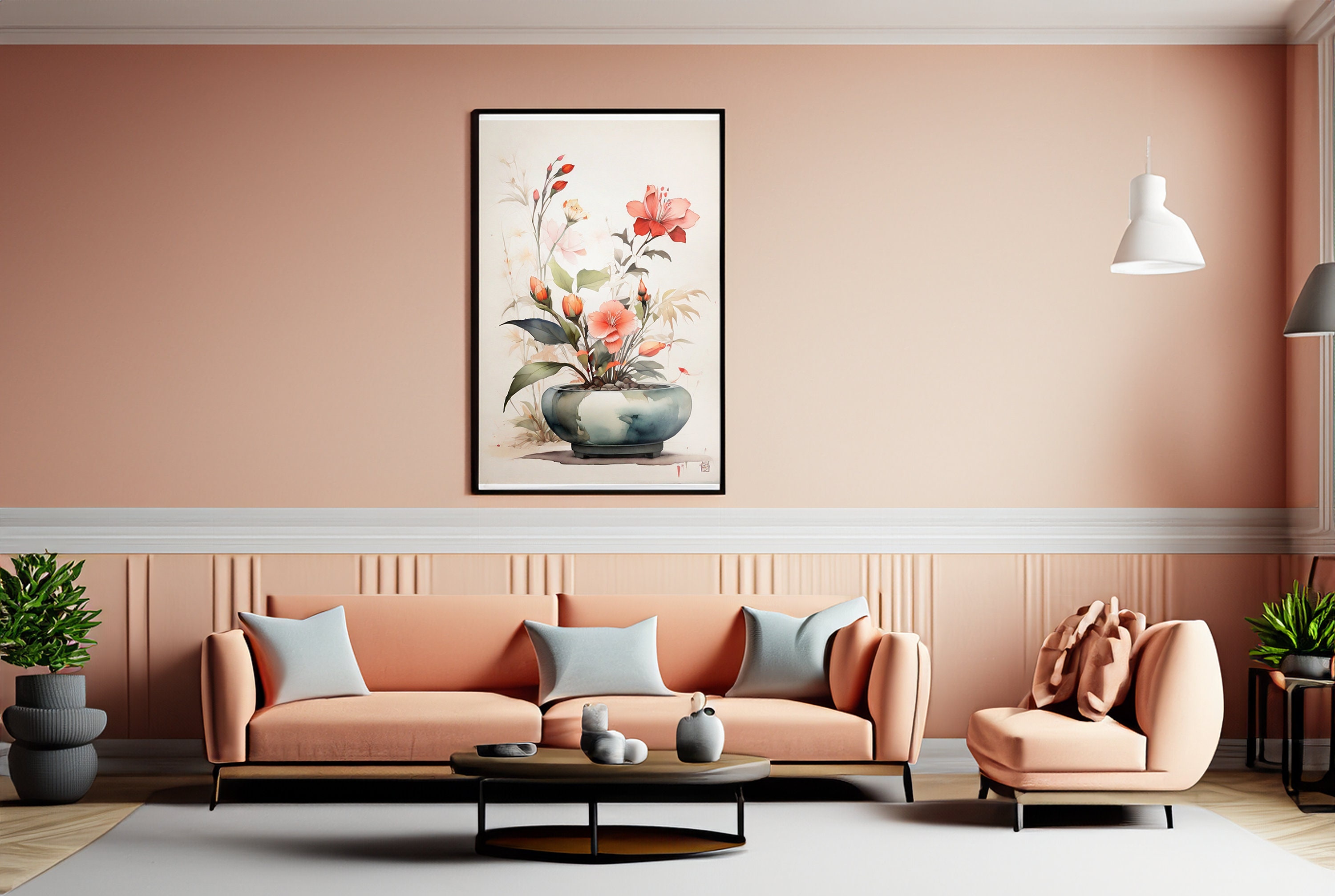 Japanese Ikebana Wall Art Japandi Wall Art Japanese Traditional Fine ...