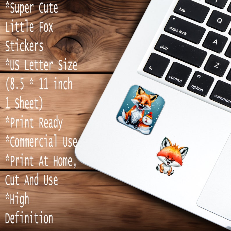 PRINT & CUT Fox Stickers, Sticker Sheet Template, PNG, Cute Foxes, Pdf ...