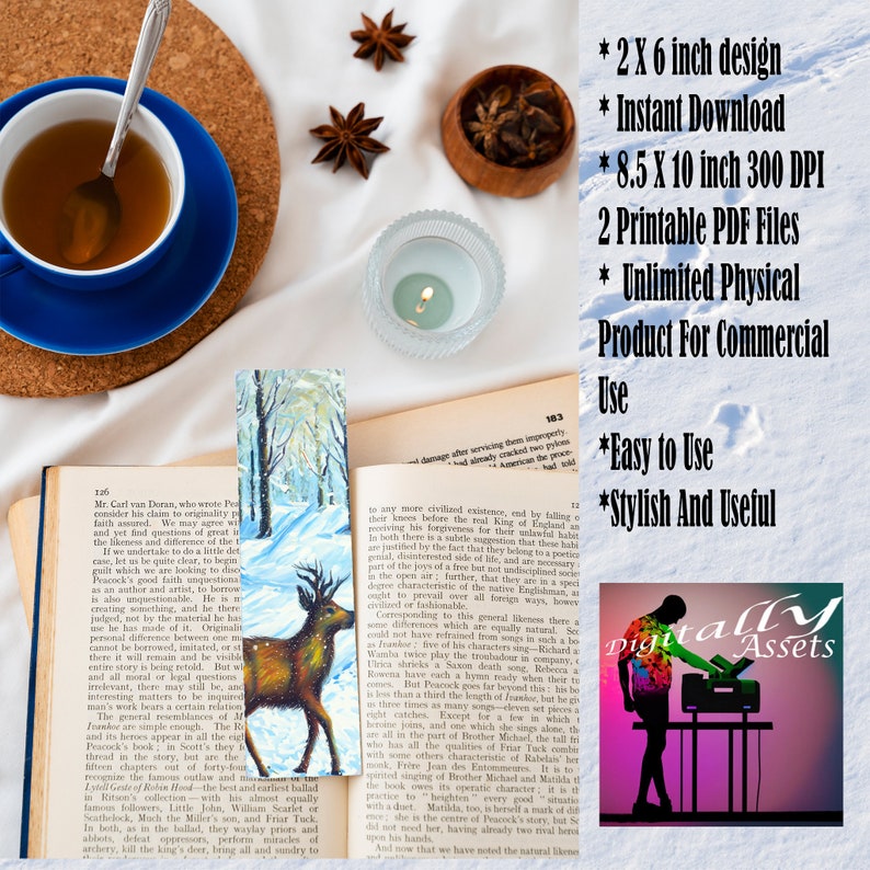 10 Winter, Snow and Animals Printable Bookmarks,digital Download PDF ...