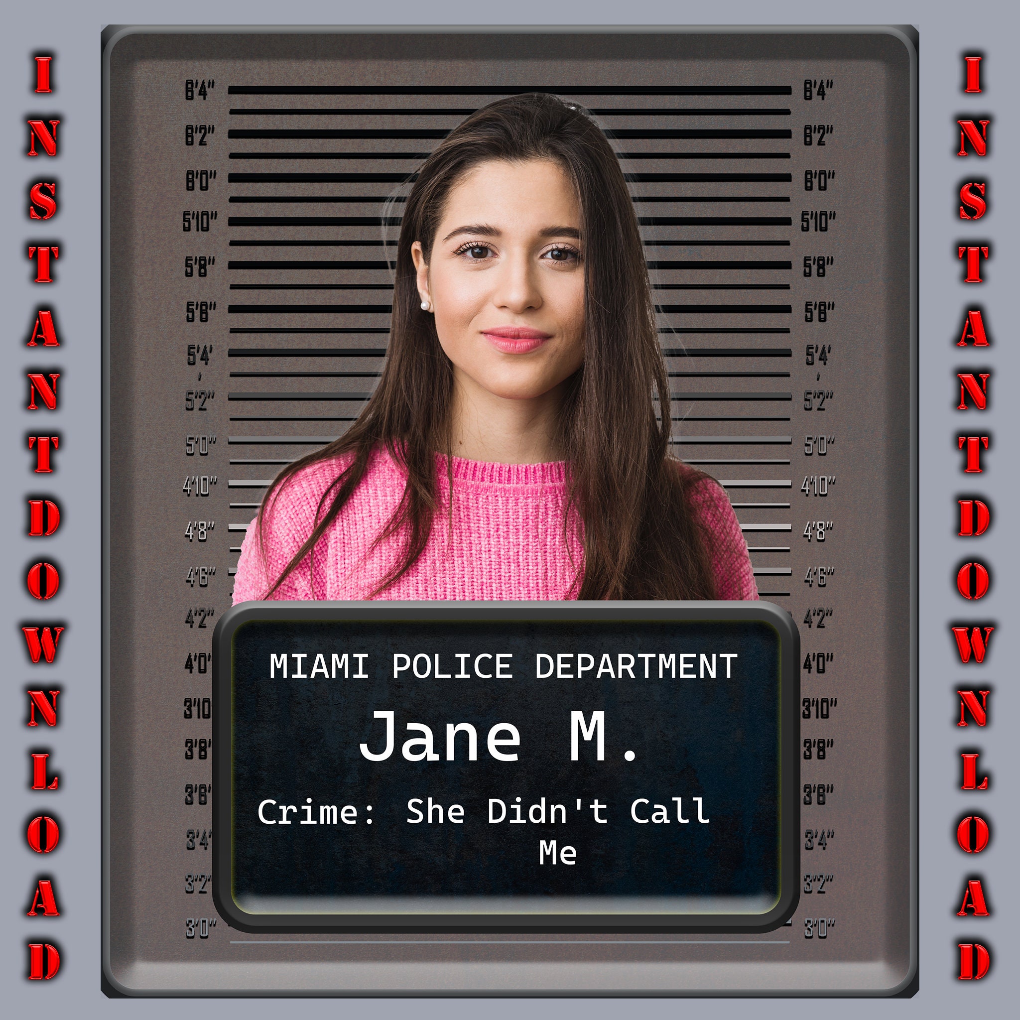 Mugshot Backdrop and Mugshot Sign,image & Text Personalized ...