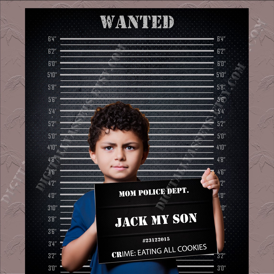 DIY Mugshot Backdrop Template: Printable Photo Booth Prop (digital ...