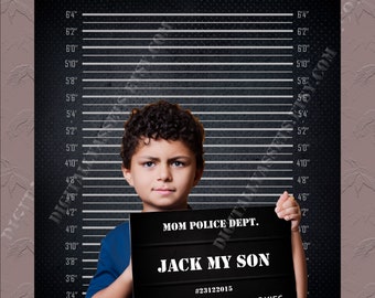 Mugshot Backdrop and Mugshot Sign,image & Text Personalized ...