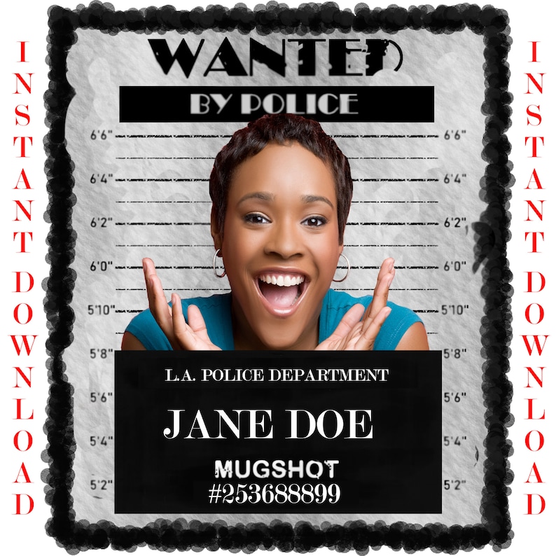 Mugshot Backdrop and Mugshot Sign,image & Text Personalized ...