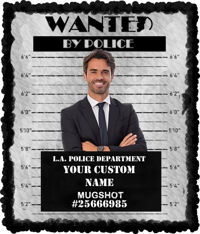 Printable Mugshot Background Template: DIY Photo Booth Prop (digital ...