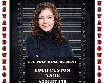 Mugshot Backdrop and Mugshot Sign,image & Text Personalized ...