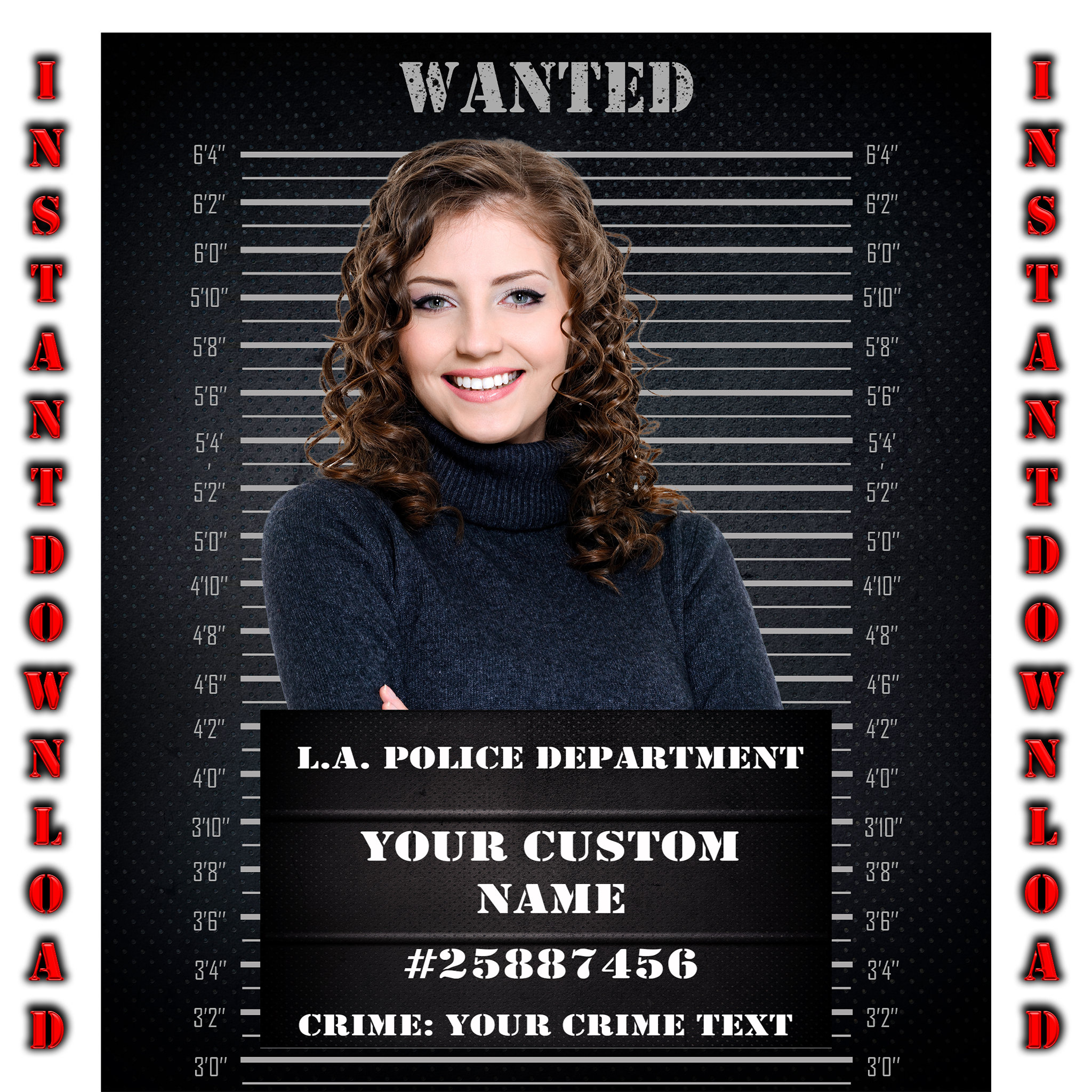 Mugshot Backdrop and Mugshot Sign,image & Text Personalized ...