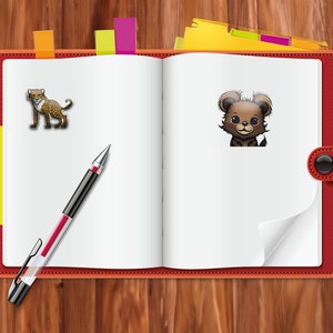 PRINT & CUT Sticker, Sticker Sheet Template, PNG, Cute Animals, for ...