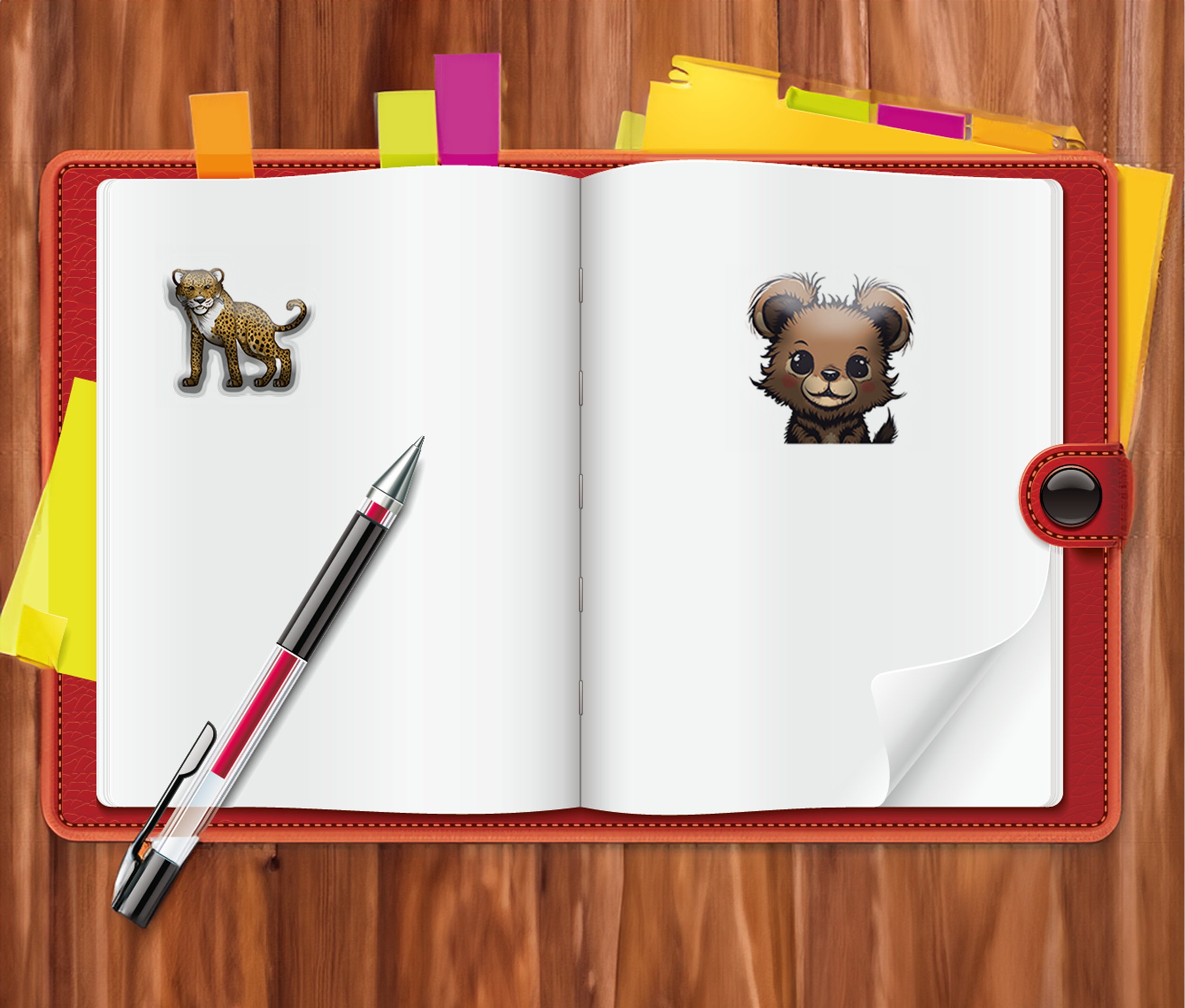 PRINT & CUT Sticker, Sticker Sheet Template, PNG, Cute Animals, for ...