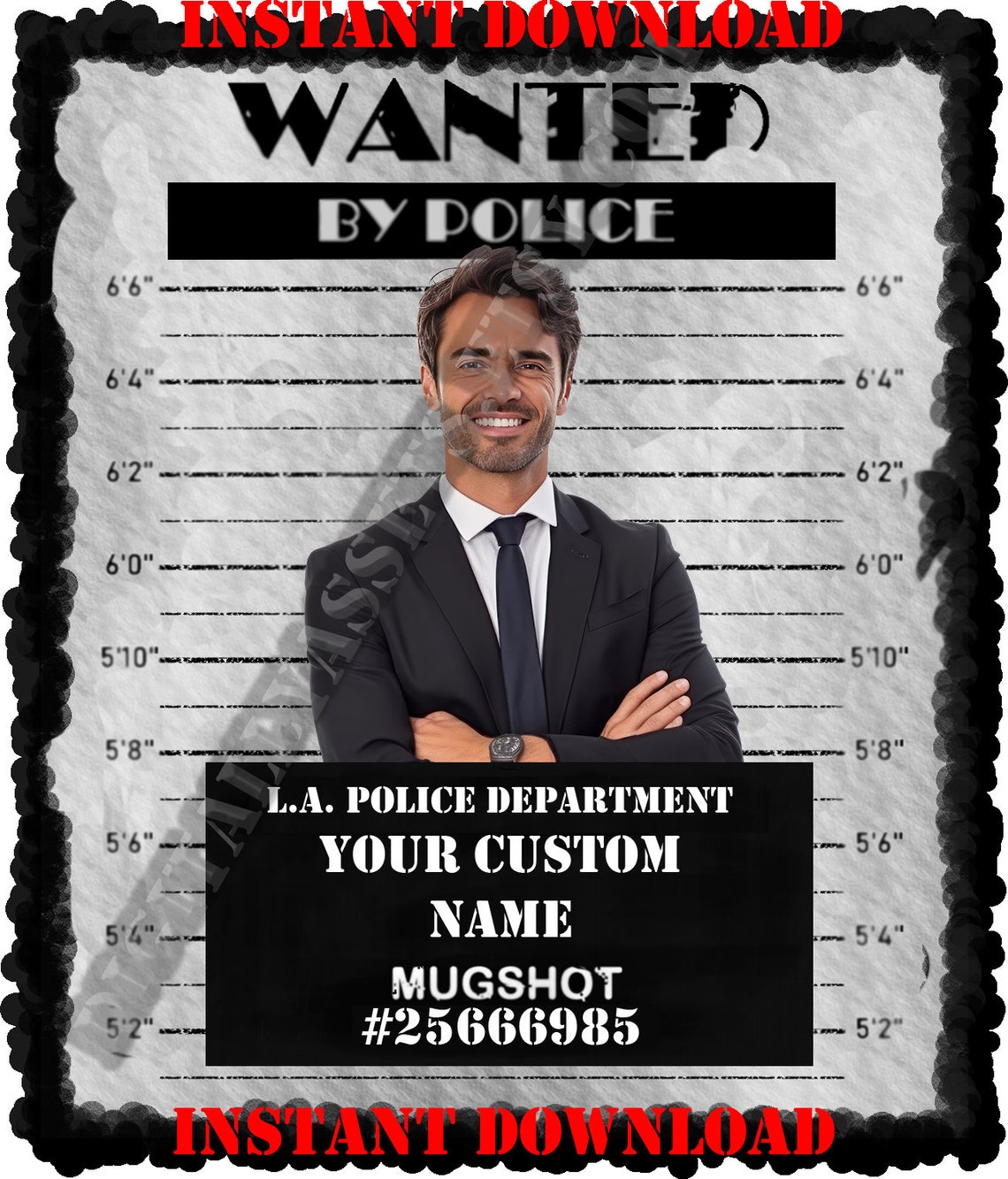 Mugshot Backdrop and Mugshot Sign,image & Text Personalized ...