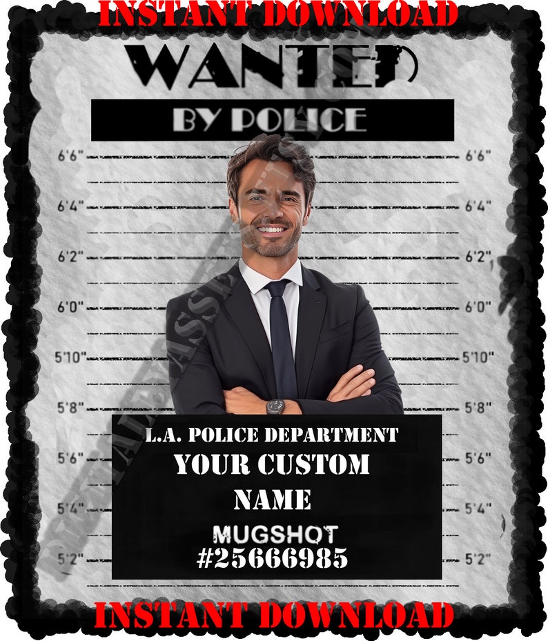 Mugshot Backdrop and Mugshot Sign,image & Text Personalized ...