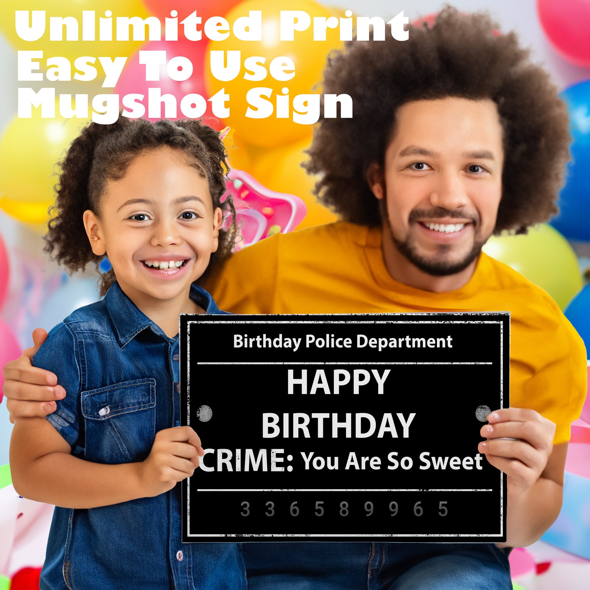 DIY Mugshot Sign Template: Editable Party Photo Prop (PDF) - Etsy