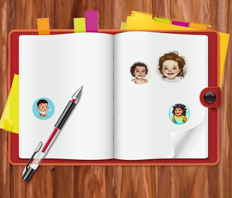 PRINT & CUT Sticker, Sticker Sheet Template, PDF, Cute Babies, for ...
