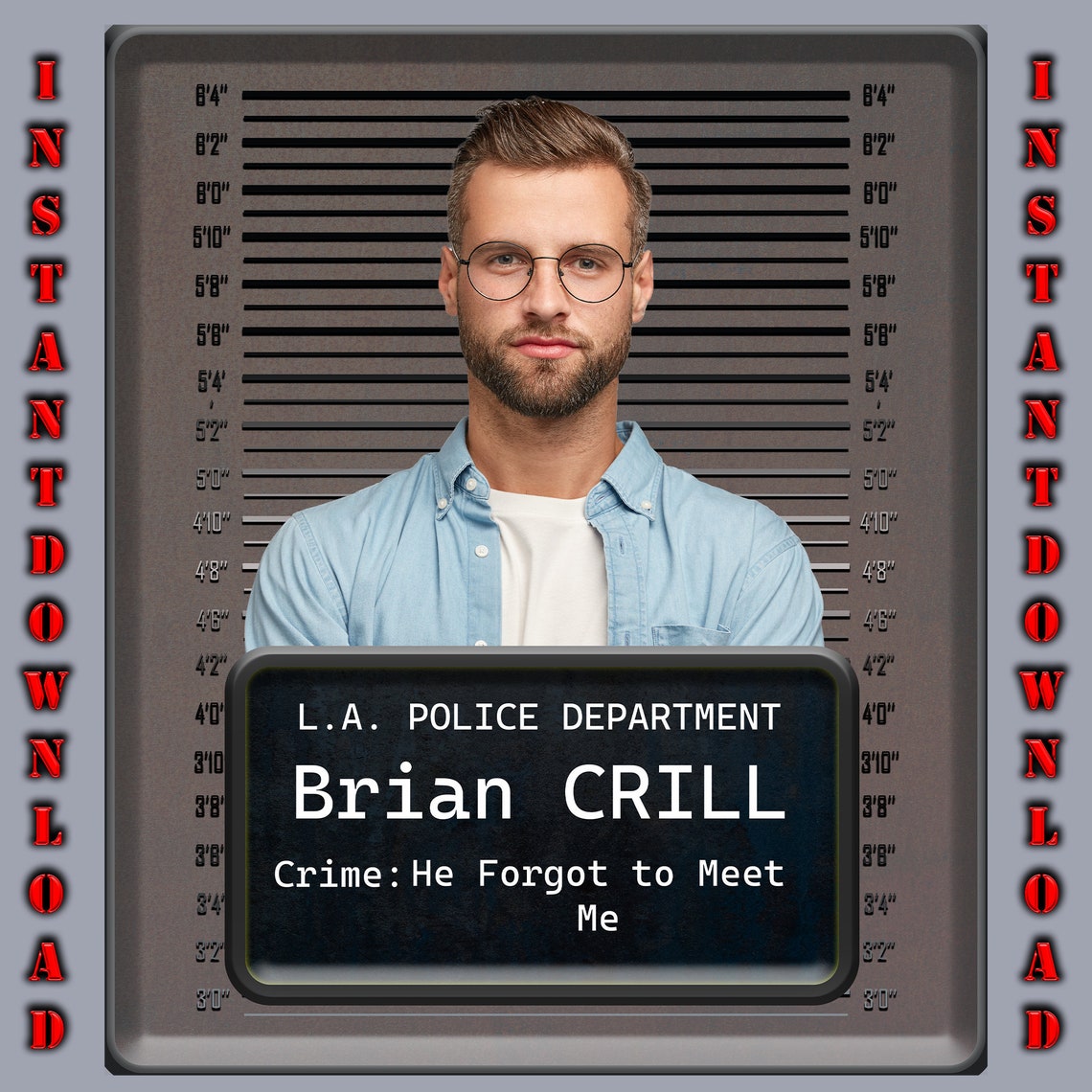 Mugshot Backdrop and Mugshot Sign,image & Text Personalized ...