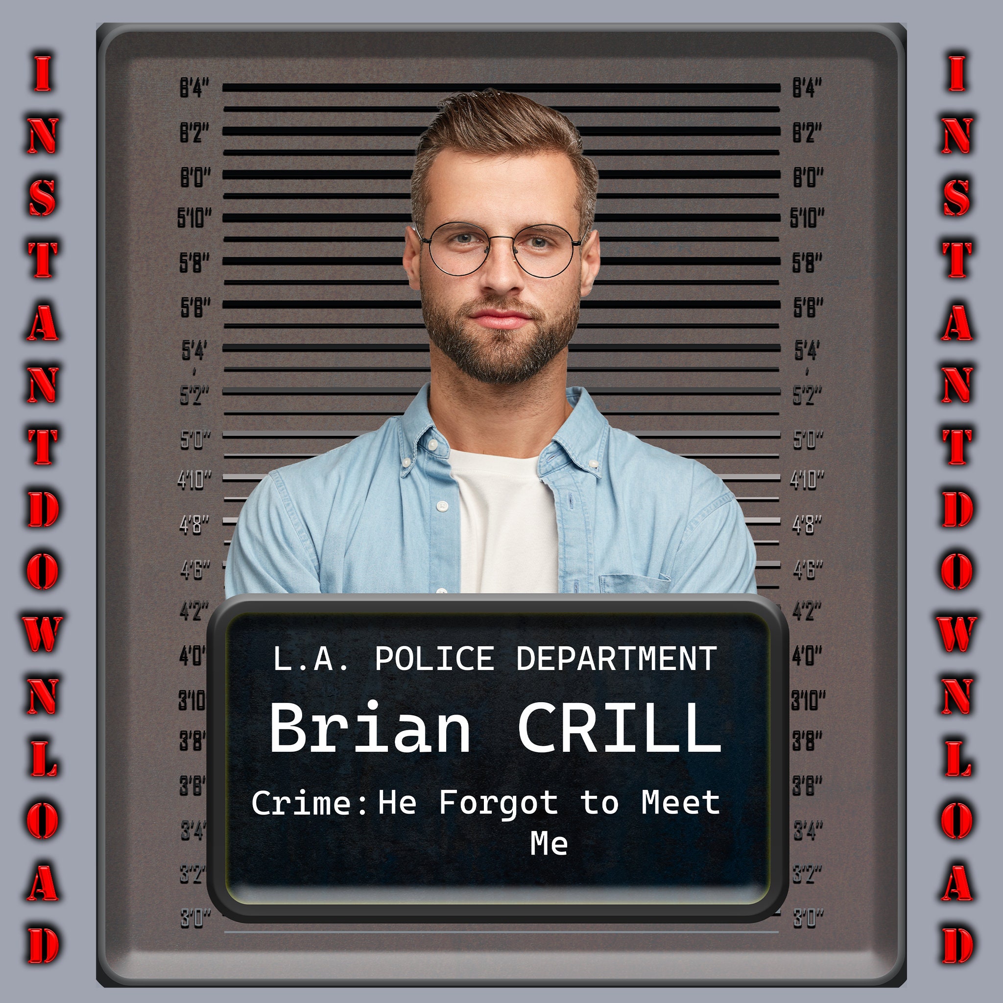 Mugshot Backdrop and Mugshot Sign,image & Text Personalized ...