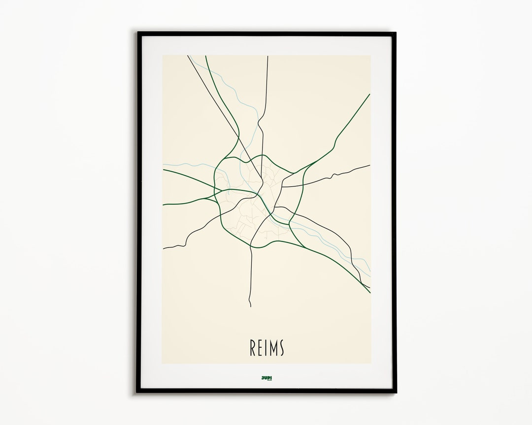 Reims City Poster Reims City Map Reims Poster City Plan Print City Plan ...