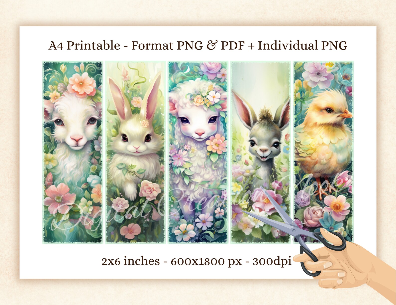 Cute Farm Animals Printable Bookmarks for Book Lovers, Happy Animals ...