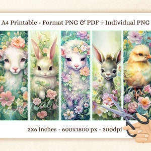Cute Farm Animals Printable Bookmarks for Book Lovers, Happy Animals ...