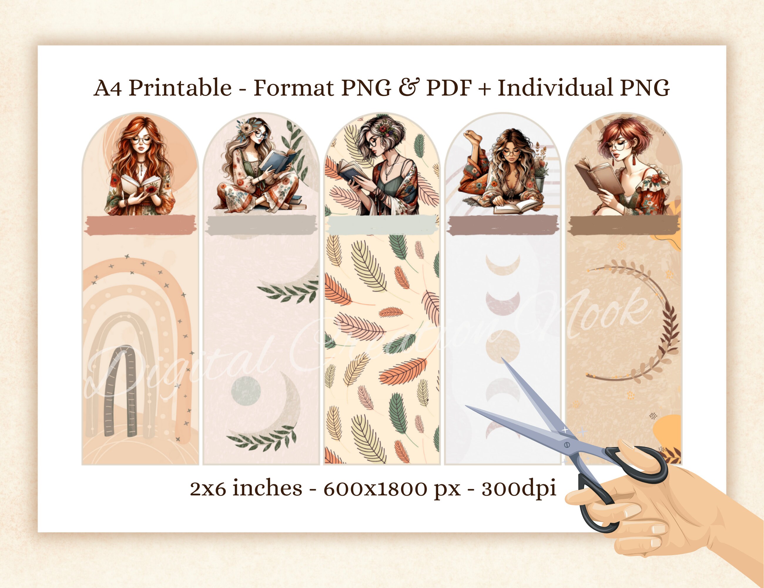 Spring Reading Printable Bookmarks for Book Lovers, Boho Inspired ...