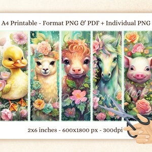 Cute Farm Animals Printable Bookmarks for Book Lovers, Happy Animals ...