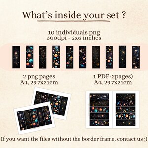 Colorful Planets Printable Bookmarks for Book Lovers, Space Designs ...