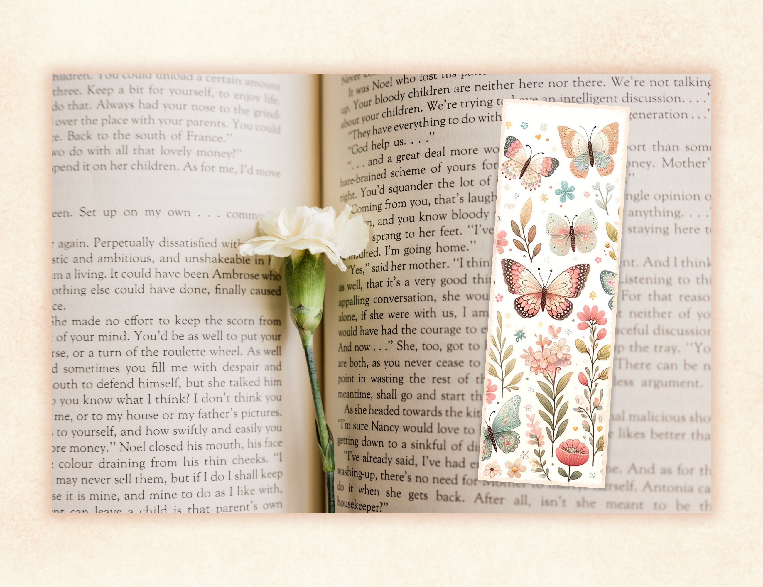 Boho Butterflies Printable Bookmarks for Book Lovers, Spring Boho ...