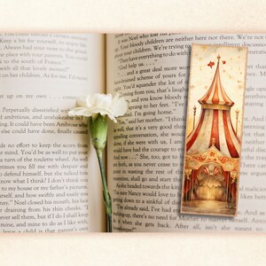 Vintage Circus Printable Bookmarks for Book Lovers, Pierrot Elephant ...