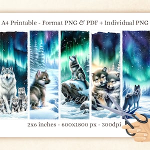 Arctic Wolves Printable Bookmarks for Book Lovers, Winter Animal for ...