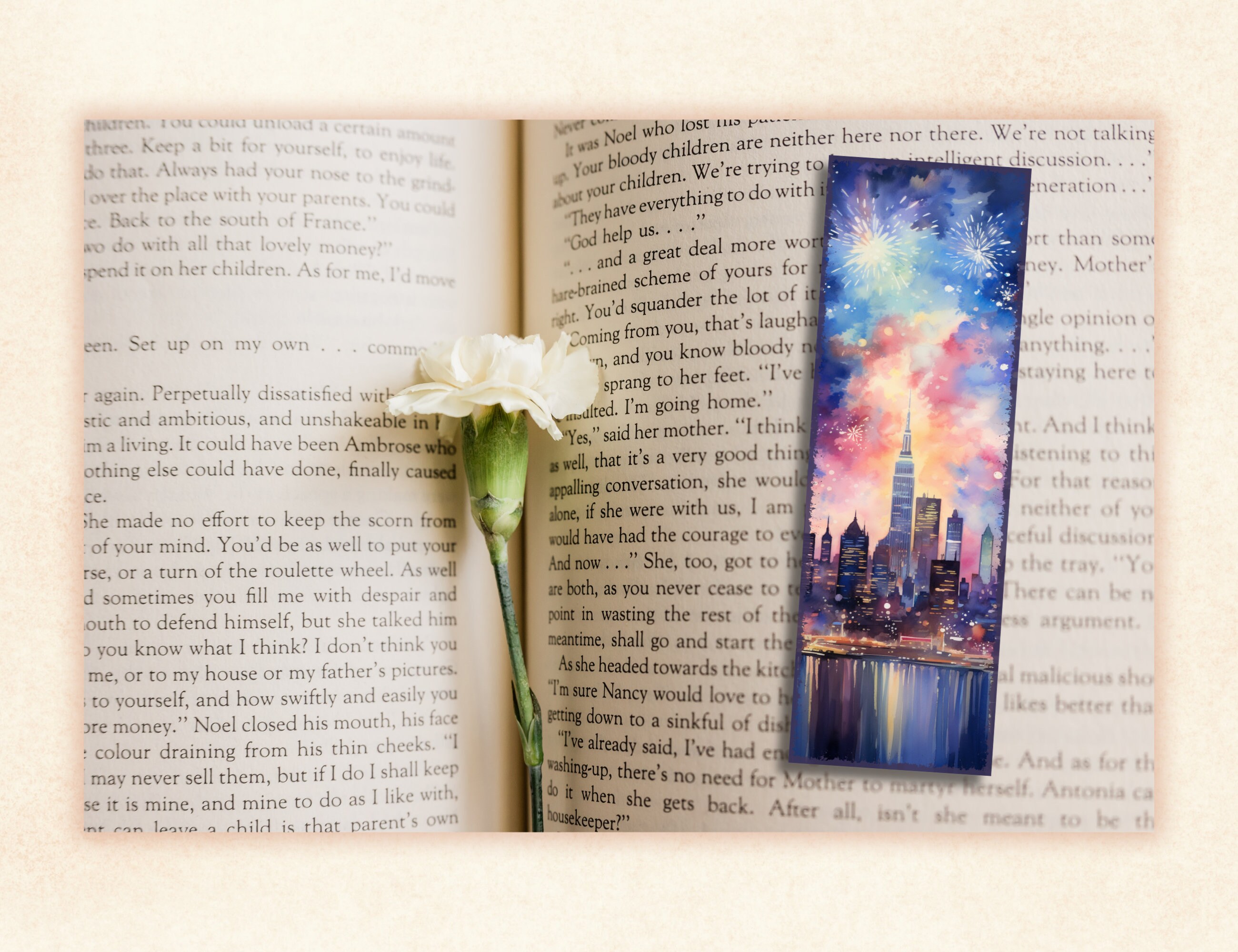 Night Fireworks Printable Bookmarks for Book Lovers, Happy New Year ...