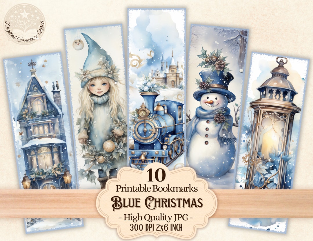 Christmas Reading Printable Bookmarks for Book Lovers, Whimsical Winter ...