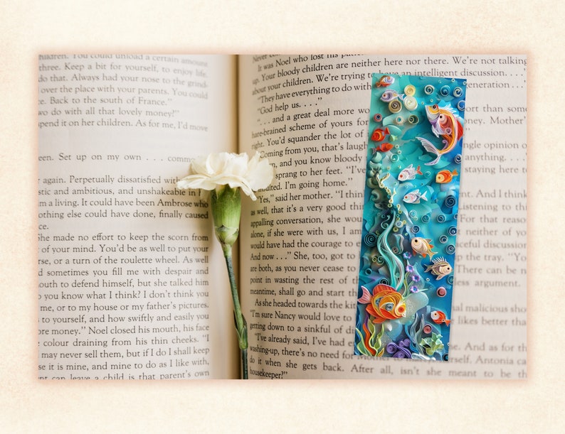 Ocean Vibe Printable Bookmarks for Book Lovers, Summer Fish Quilling ...