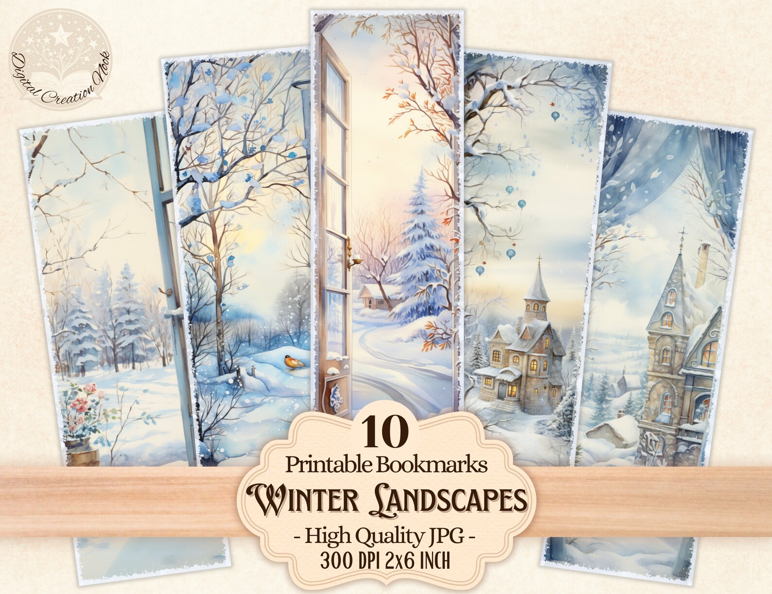 Winter Landscapes Printable Bookmarks for Book Lovers, Winter Cold View ...