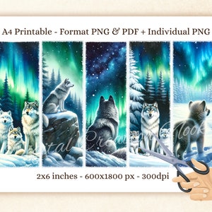 Arctic Wolves Printable Bookmarks for Book Lovers, Winter Animal for ...