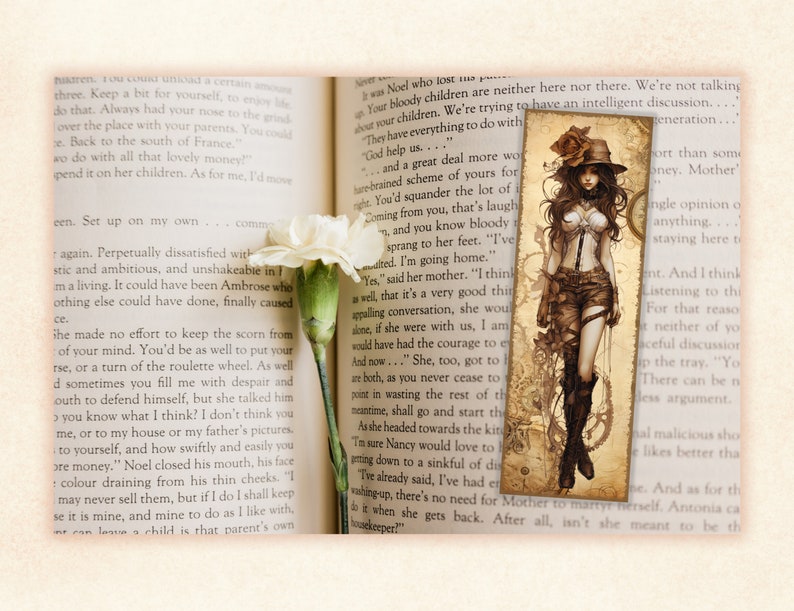 Steampunk Vibes Printable Bookmarks for Book Lovers, Grunge Steampunk ...