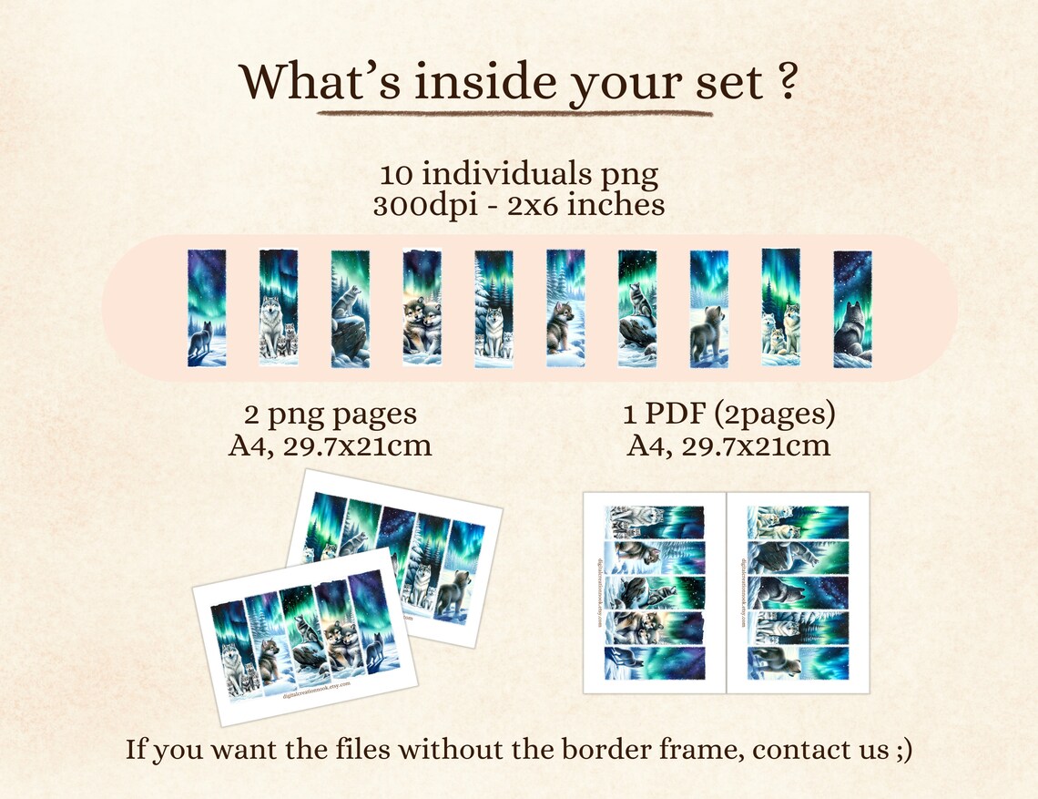 Arctic Wolves Printable Bookmarks for Book Lovers, Winter Animal for ...